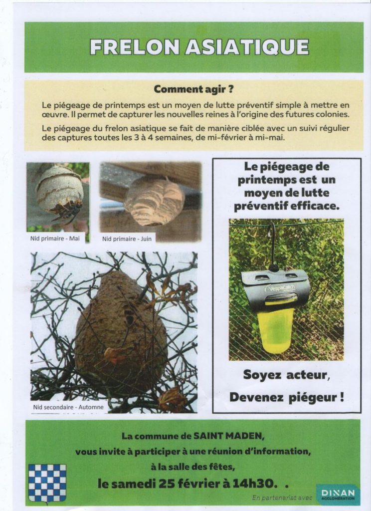 Réunion publique piègeage frelons asiatiques - Commune Le Quiou Réunion publique piègeage frelons asiatiques - Commune Le Quiou